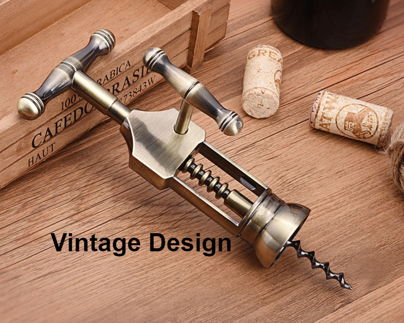 Vintage Zinc Alloy Wine Opener Bottle Corkscrew Metal Opener Leverage ...